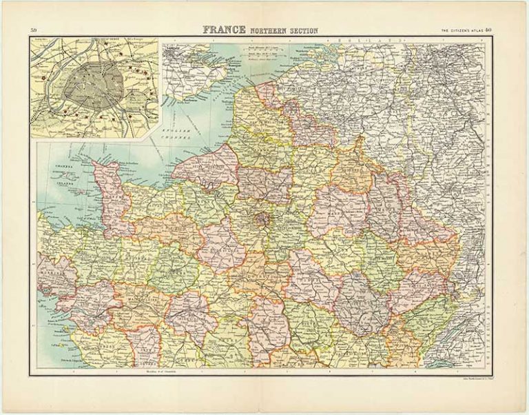 Free Gorgeous Vintage Maps of France - Picture Box Blue