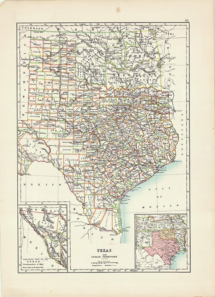 Free old map of Texas and 9 other Southern States - Picture Box Blue