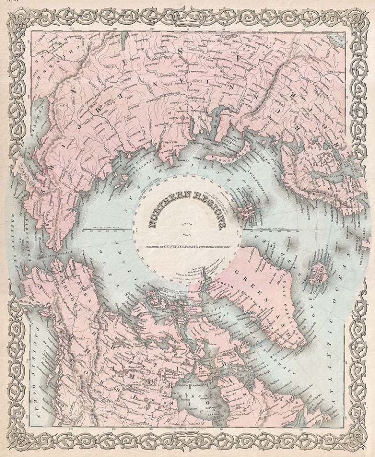 Cool Vintage North Pole Maps To Download For Free - Picture Box Blue