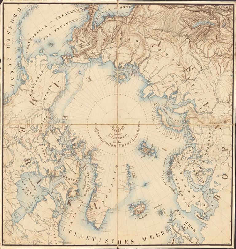 Cool Vintage North Pole Maps To Download For Free - Picture Box Blue