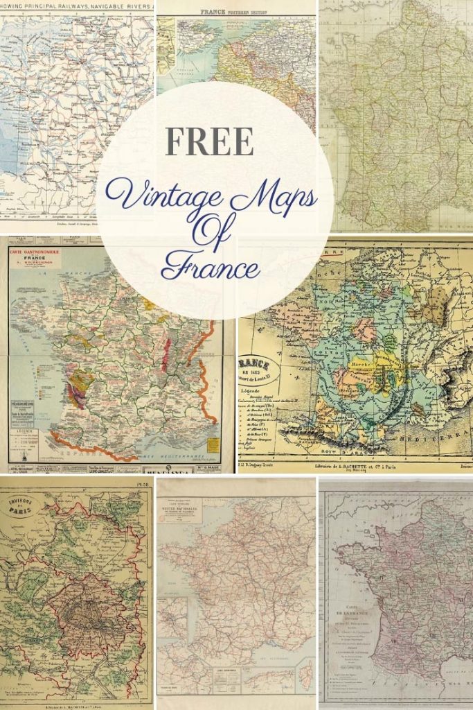 Free Gorgeous Vintage Maps of France - Picture Box Blue