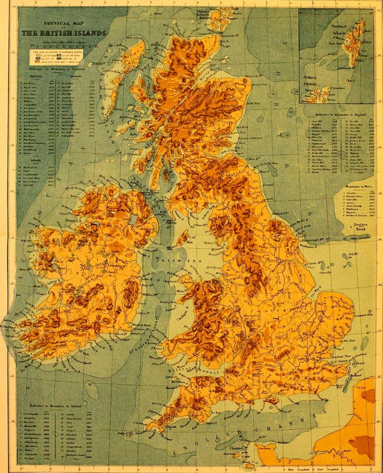 Copyright Free Old Map of Britain and Maps of The UK - Picture Box Blue
