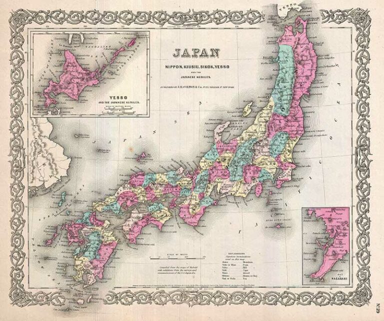 Old Maps of Japan in the Public Domain - Picture Box Blue