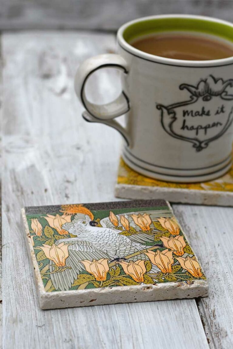 How To Make DIY Tile Coasters and Tile Planters - Picture Box Blue