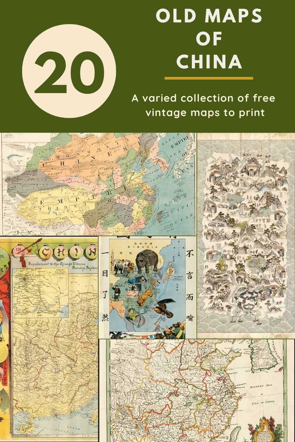 Free Printable Old Maps of China - Picture Box Blue