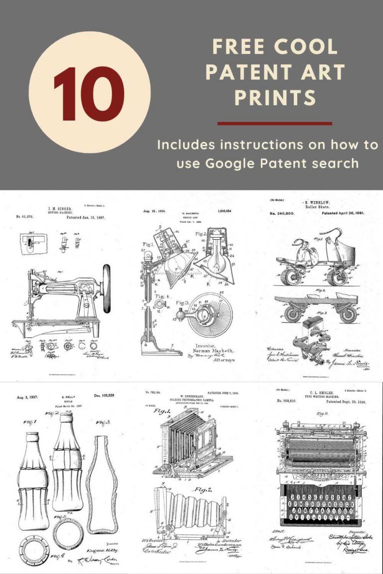 How To Make Free Printable Patent Art - Picture Box Blue