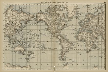 9 Wonderful Free Antique World Maps To Download - Picture Box Blue