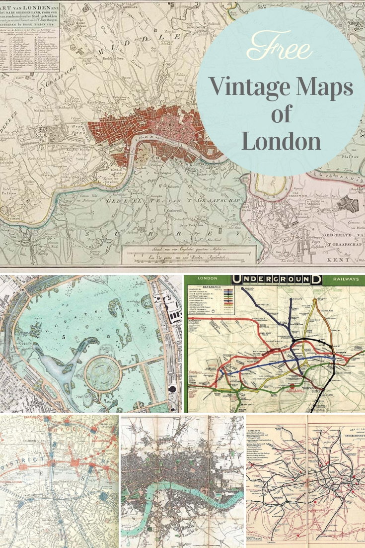 Stunning Free Vintage London Maps To Download - Picture Box Blue