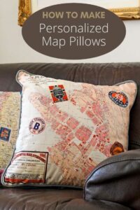 How To Design And Print A Vintage Map Pillow - Picture Box Blue