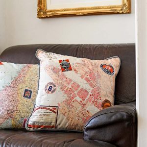 How To Design And Print A Vintage Map Pillow - Picture Box Blue