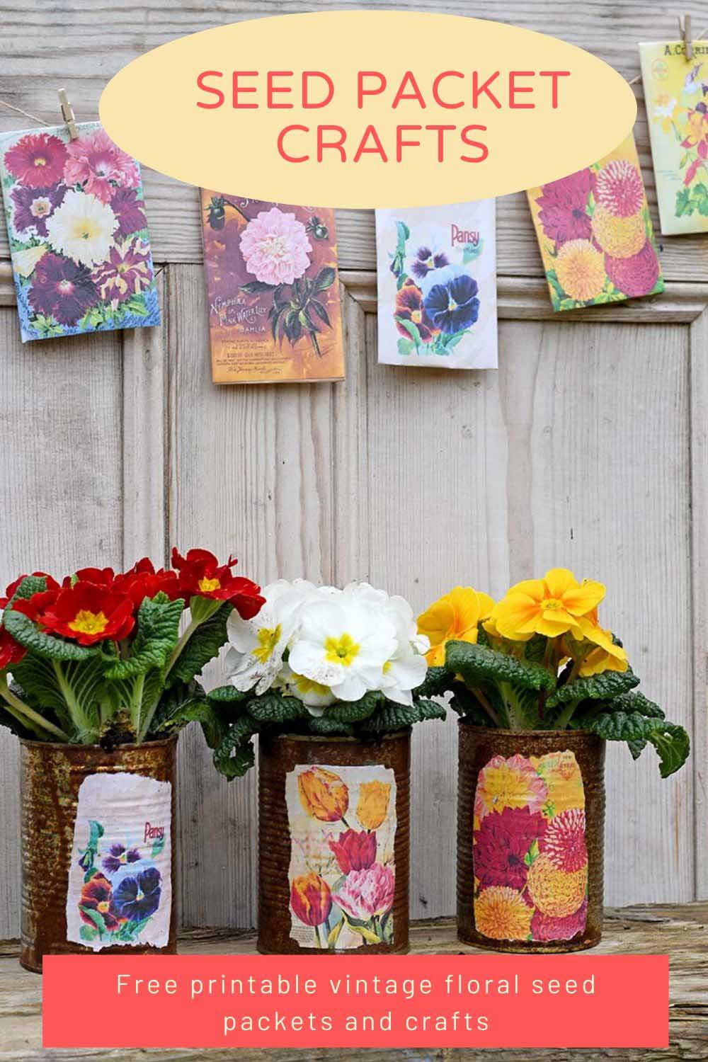 How To Craft With Free Vintage Seed Packets Art - Picture Box Blue
