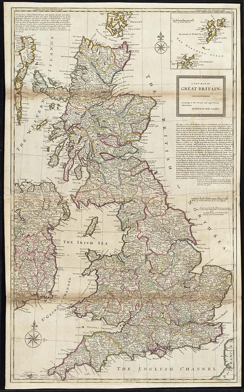 Copyright Free Old Map of Britain and Maps of The UK - Picture Box Blue