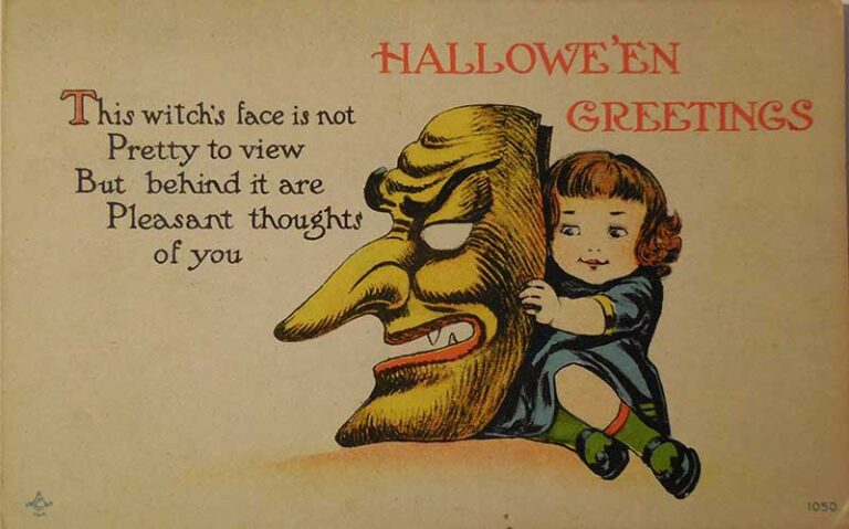 25 Charming Free Vintage Halloween Postcards To Download - Picture Box Blue