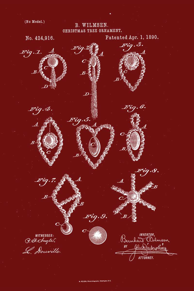 Free Patents For Christmas Inventions Of Tree Ornaments - Picture Box Blue