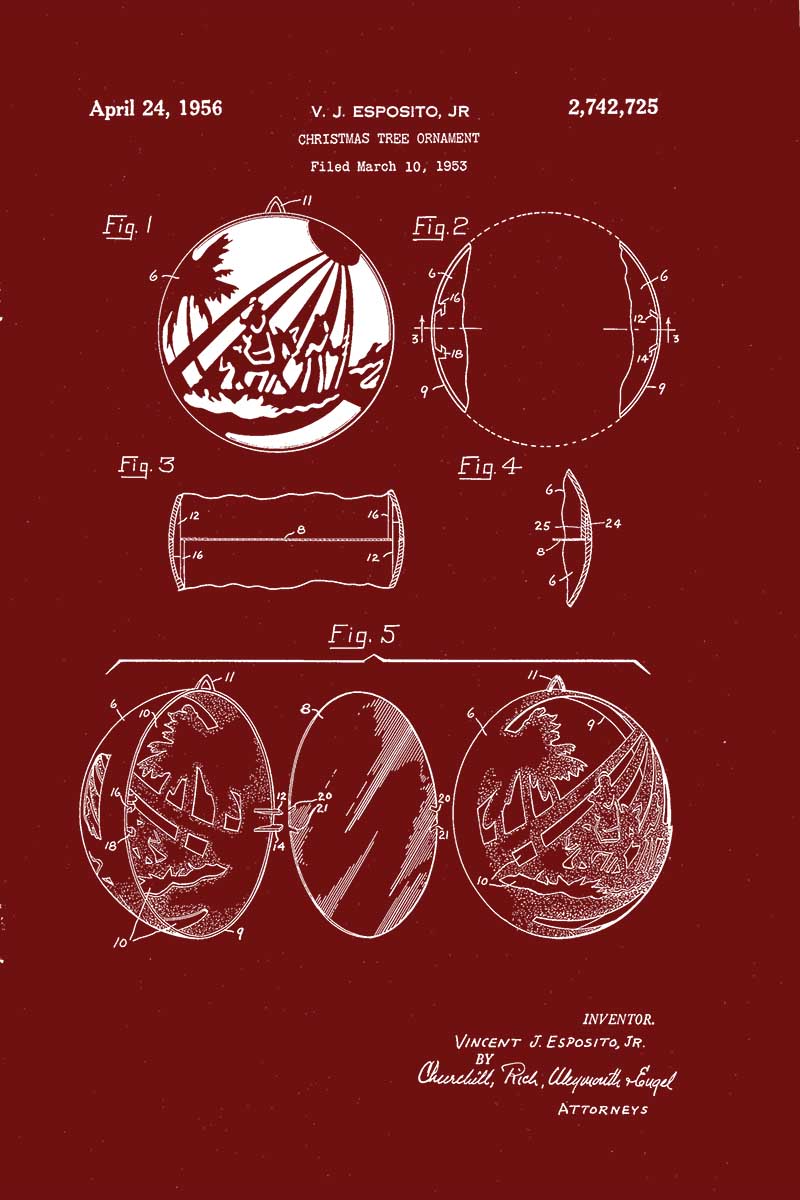Free Patents For Christmas Inventions Of Tree Ornaments - Picture Box Blue