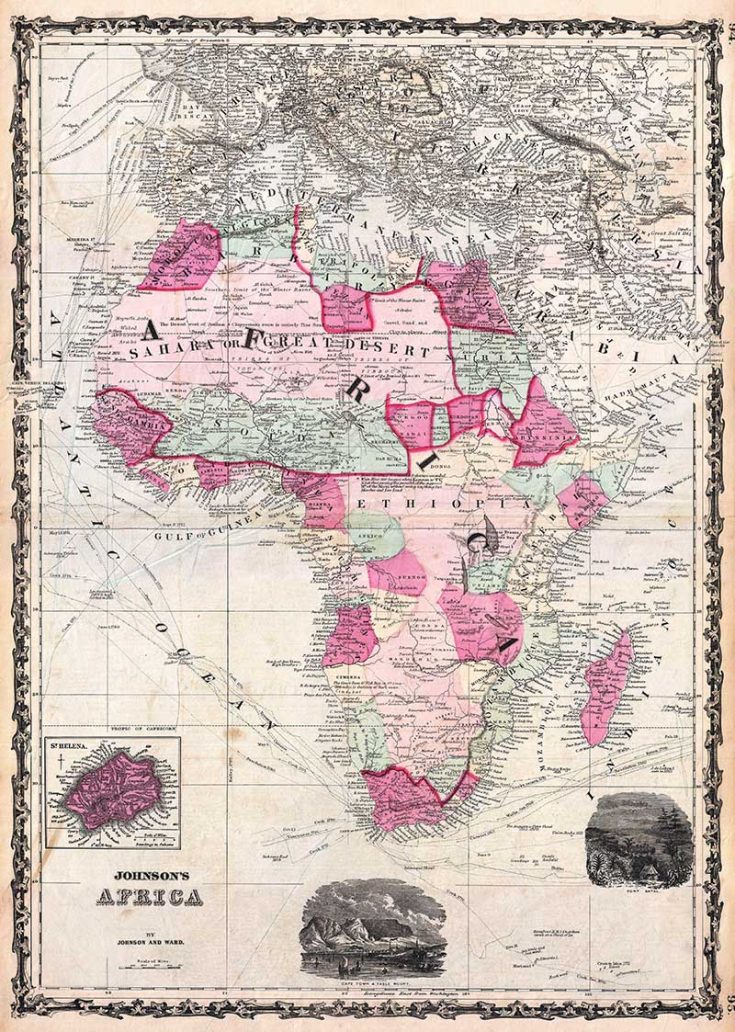 Old Maps of Africa To Print For Free - Picture Box Blue