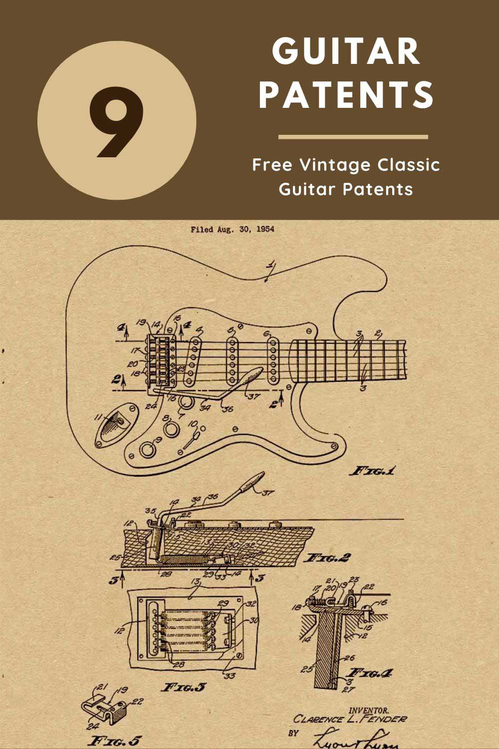 Cool Free Guitar Patent Prints To Download - Picture Box Blue