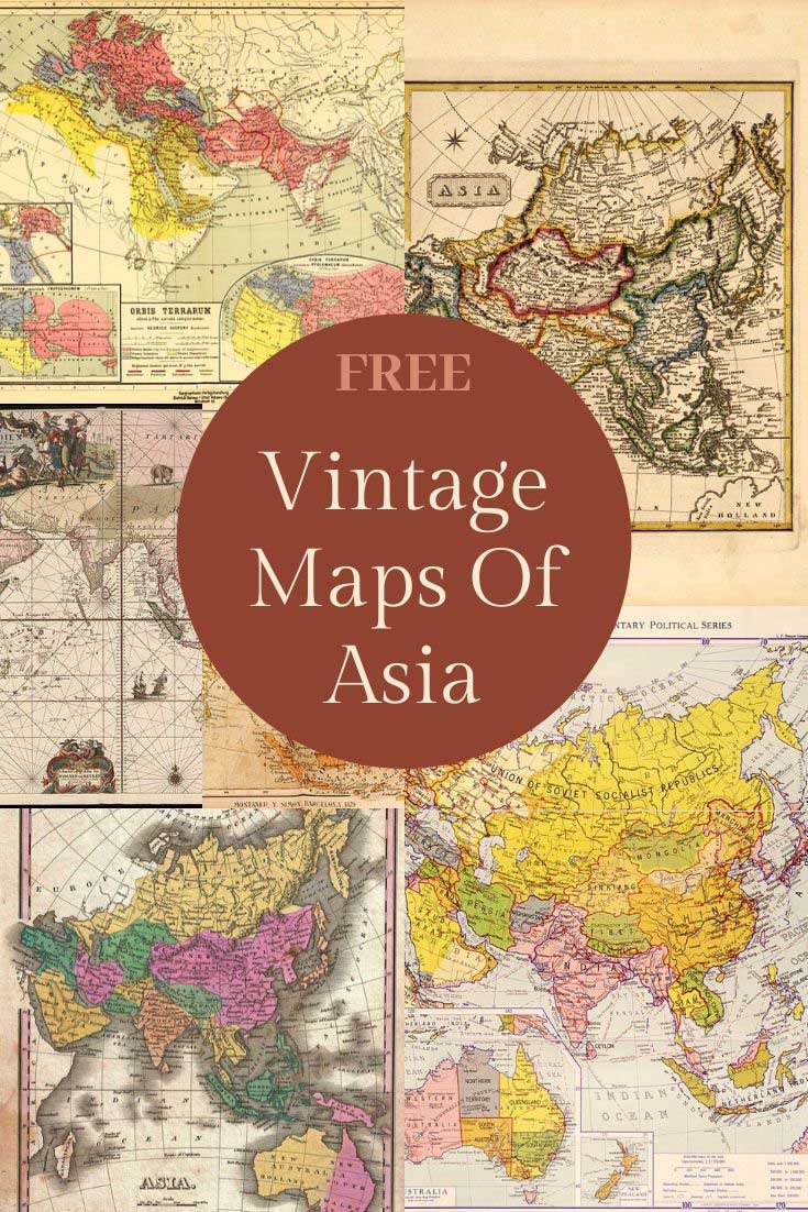 17 Wonderful Free Old Maps Of Asia To Print - Picture Box Blue
