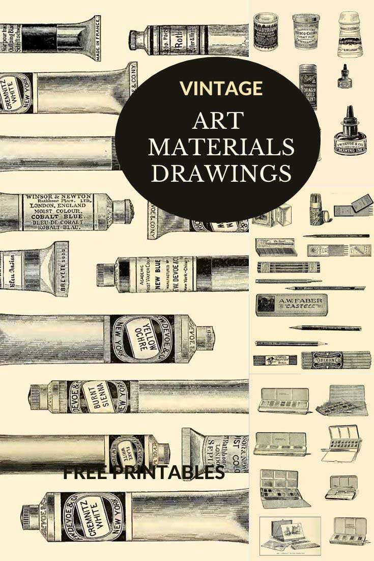 Free Vintage Art Supplies Images And Old Adverts - Picture Box Blue
