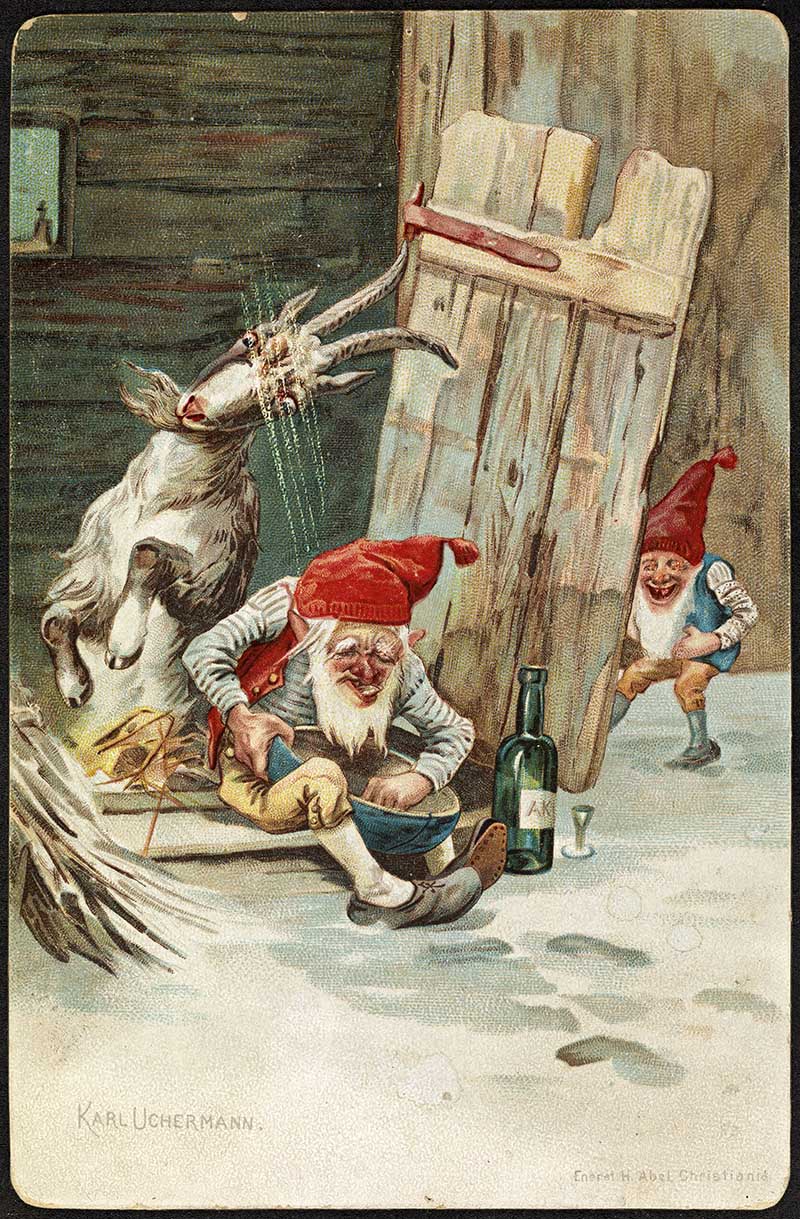 Fun Free Vintage Illustrations of Scandinavian Gnomes - Picture Box Blue