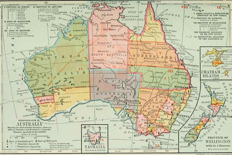 Free Vintage Maps of Australasia To Download - Picture Box Blue