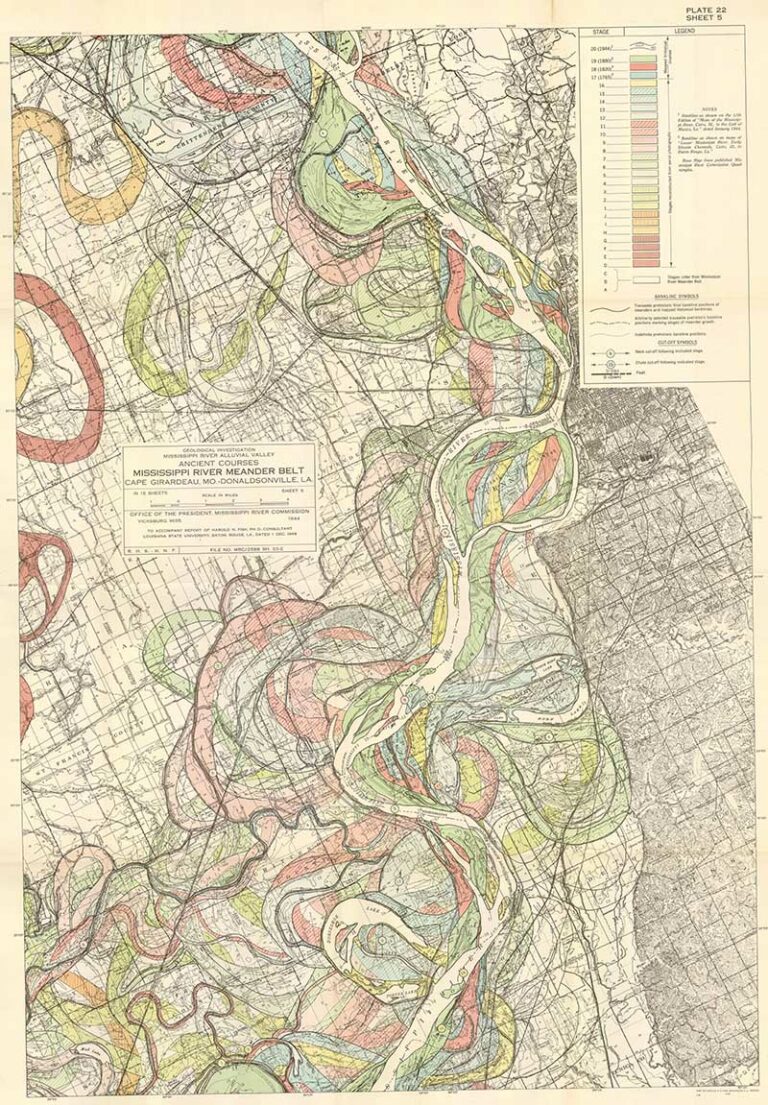 Free Old Mississippi River Maps Including Harold Fisks' - Picture Box Blue