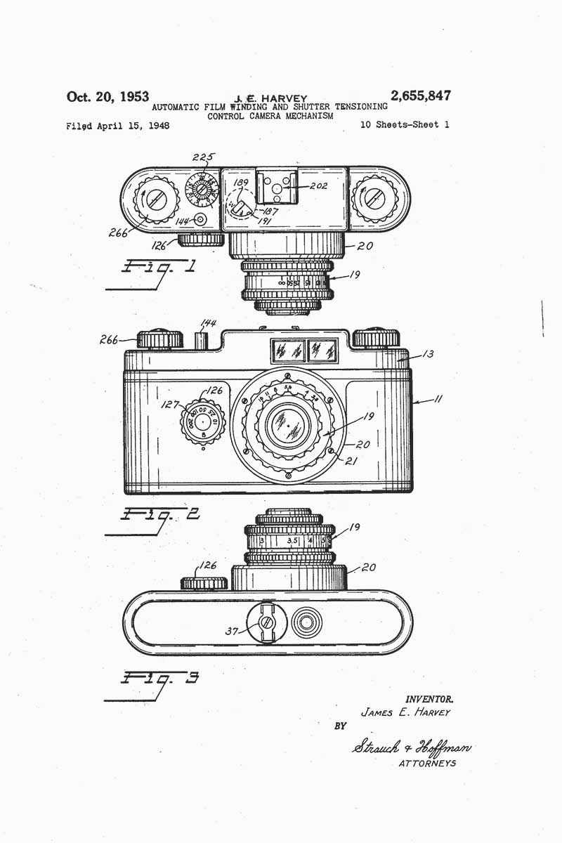 Free Fun Retro Camera Patents To Print - Picture Box Blue
