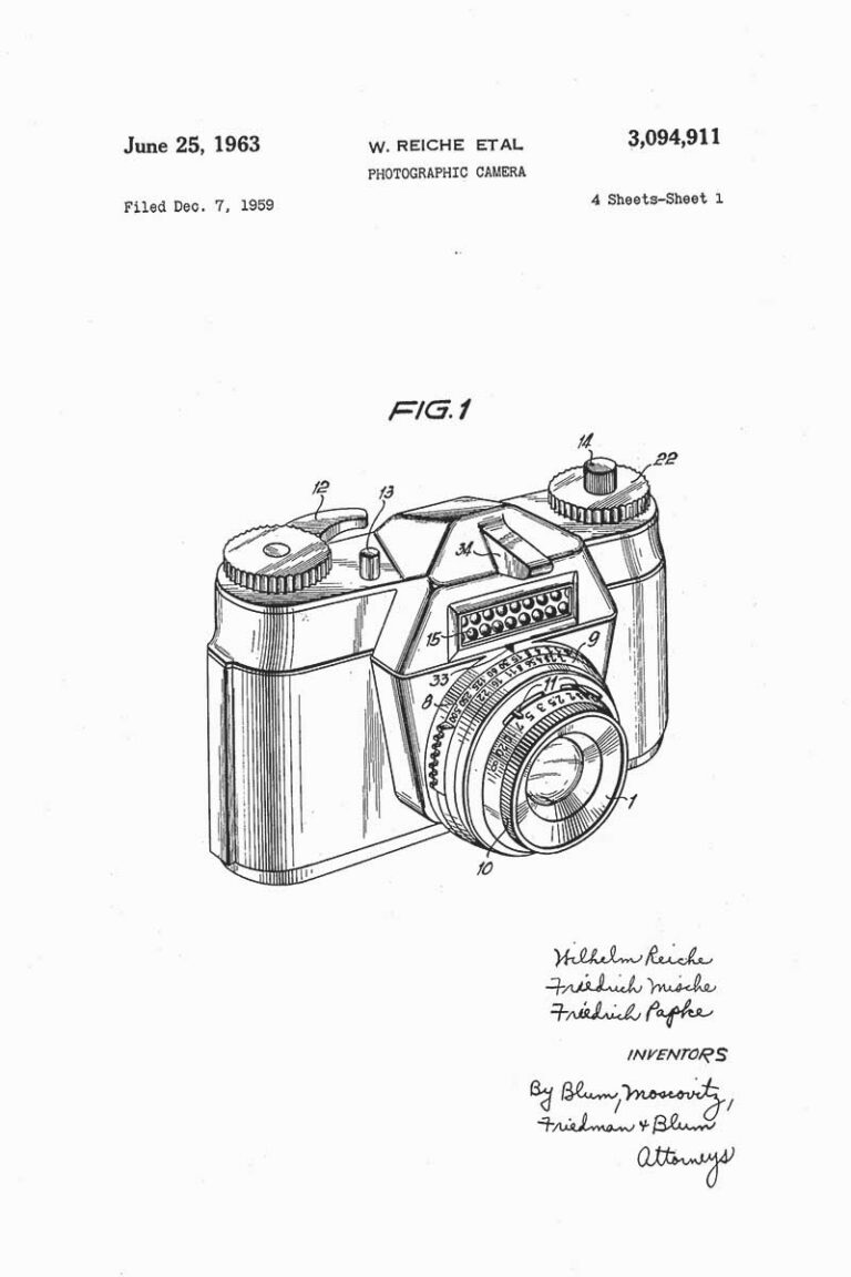Free Fun Retro Camera Patents To Print - Picture Box Blue