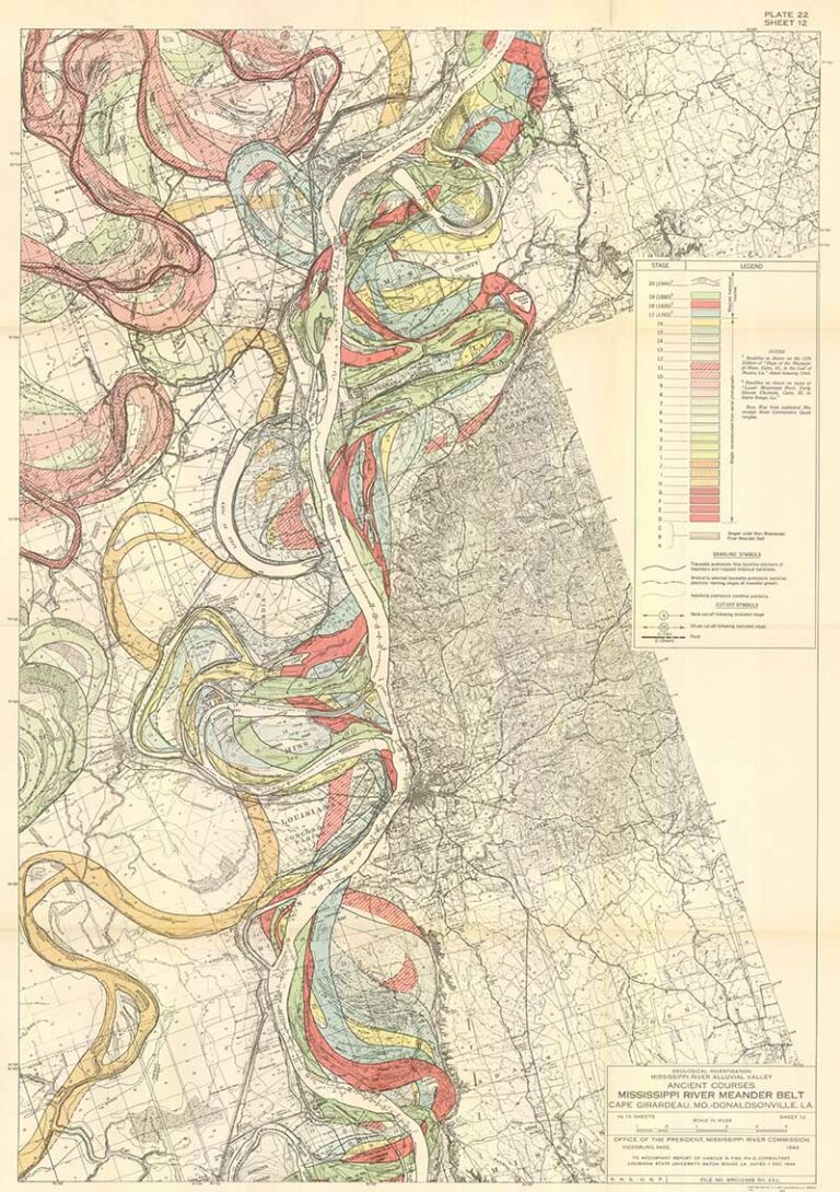 Free Old Mississippi River Maps Including Harold Fisks' - Picture Box Blue