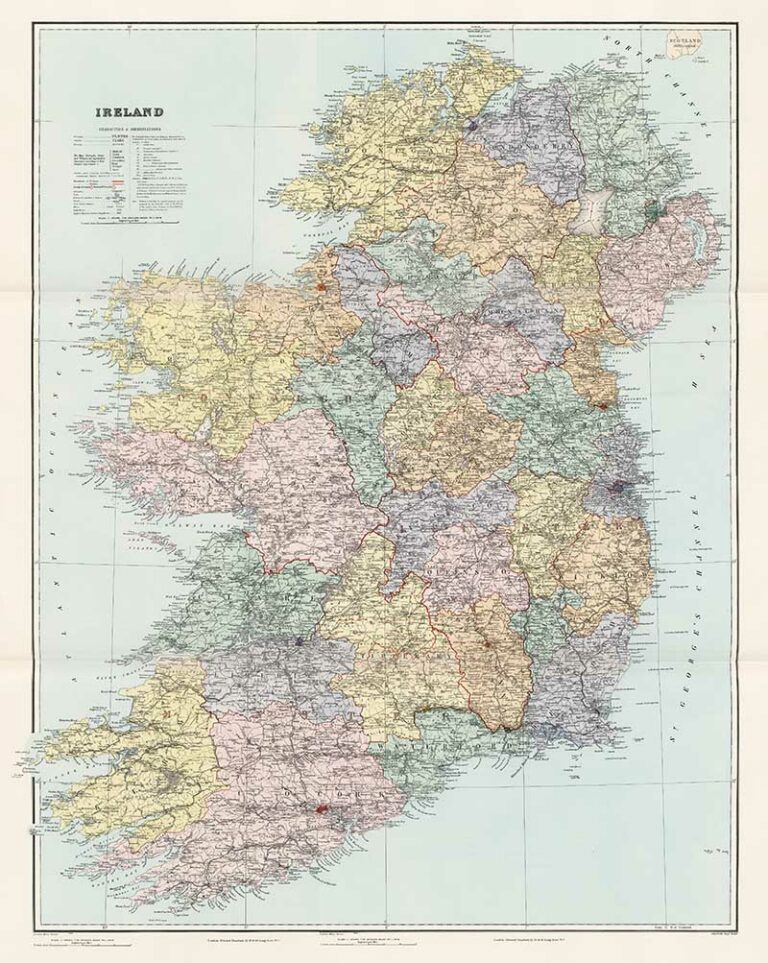 Free Vintage Maps of Ireland to Print - Picture Box Blue
