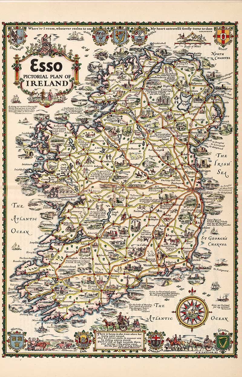 Free Vintage Maps of Ireland to Print - Picture Box Blue