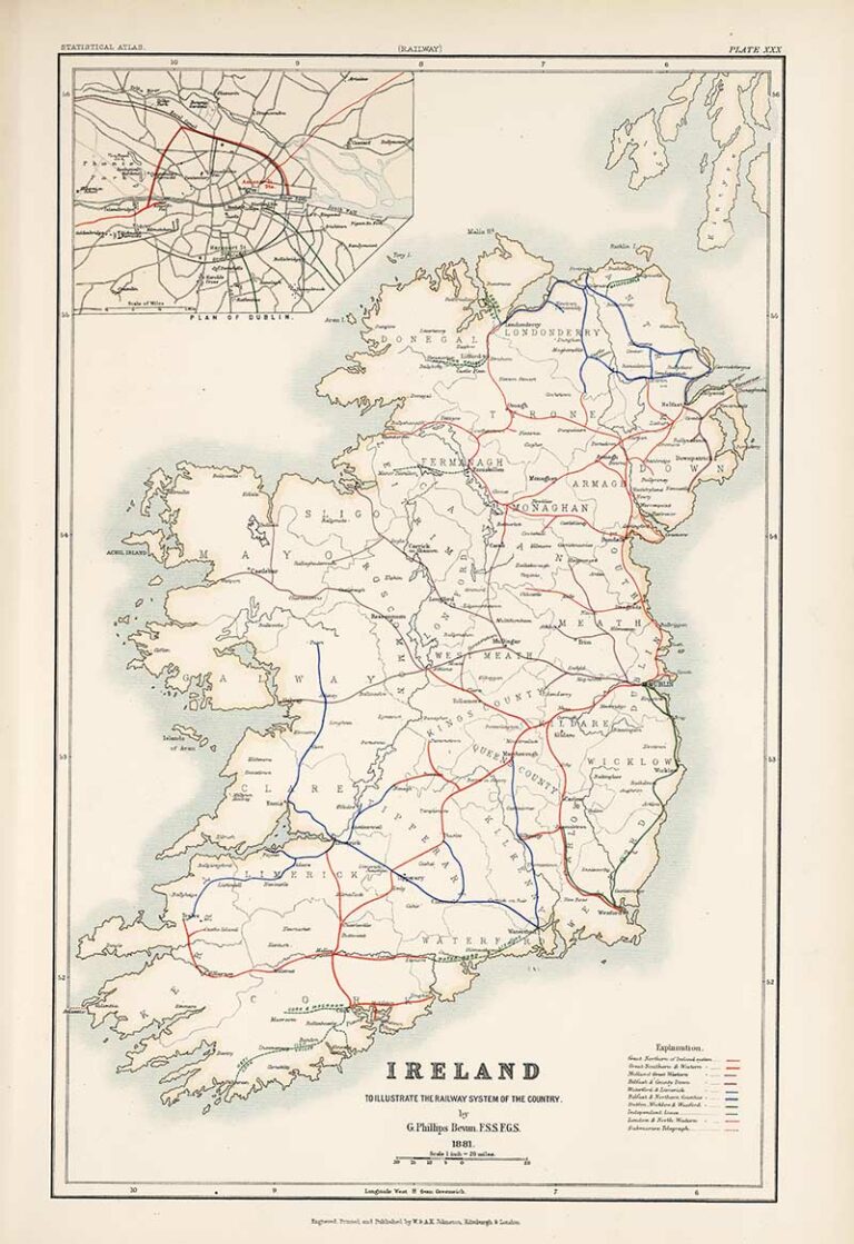 Free Vintage Maps of Ireland to Print - Picture Box Blue