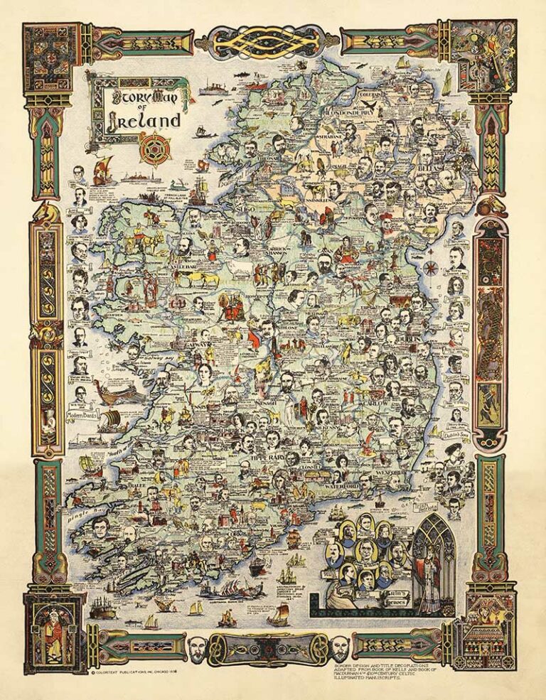 Free Vintage Maps of Ireland to Print - Picture Box Blue