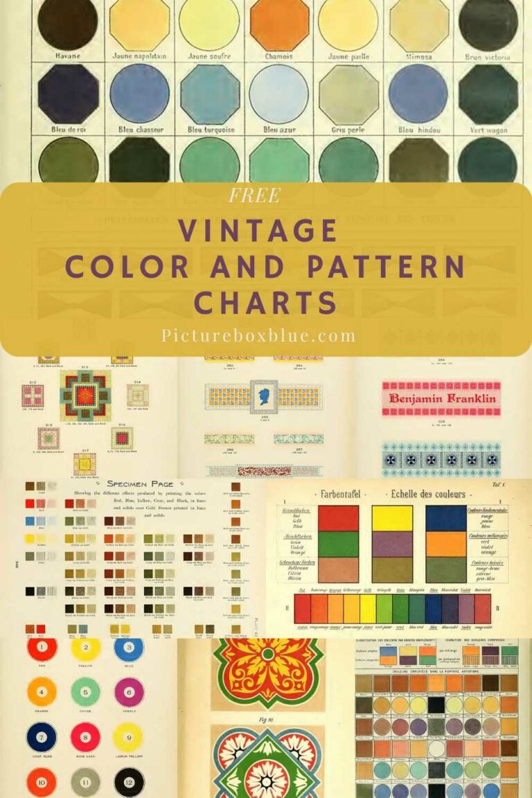 Free Vintage Colour and Pattern Charts from Art Books - Picture Box Blue