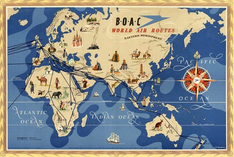 26 Free Vintage Airline Posters, Route Maps, and Prints - Picture Box Blue