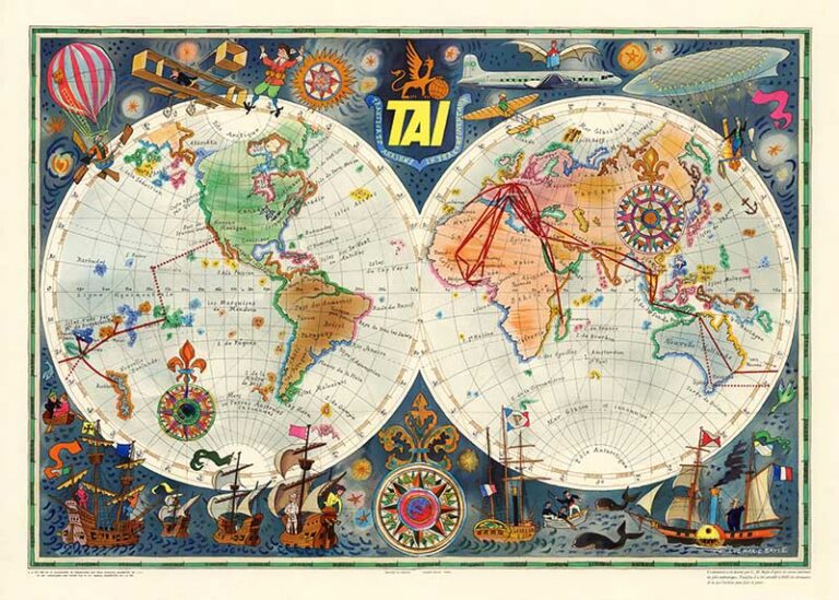 26 Free Vintage Airline Posters, Route Maps, and Prints - Picture Box Blue