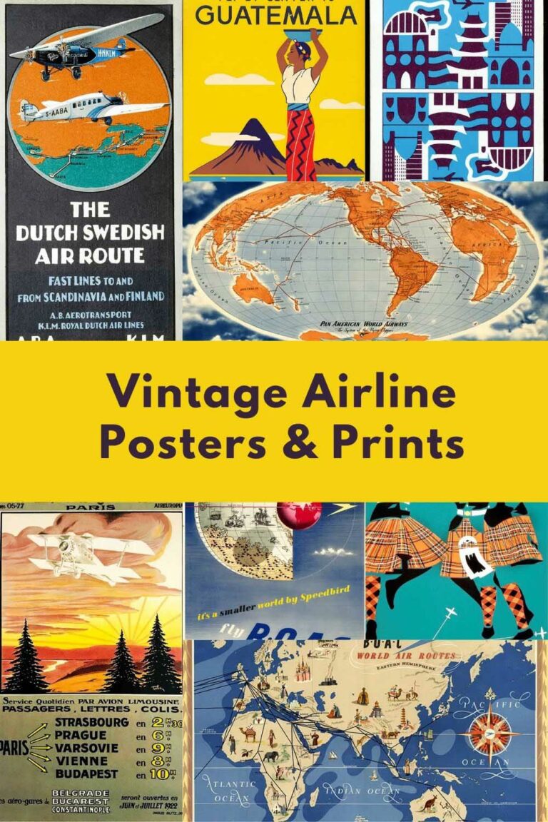 26 Free Vintage Airline Posters, Route Maps, and Prints - Picture Box Blue