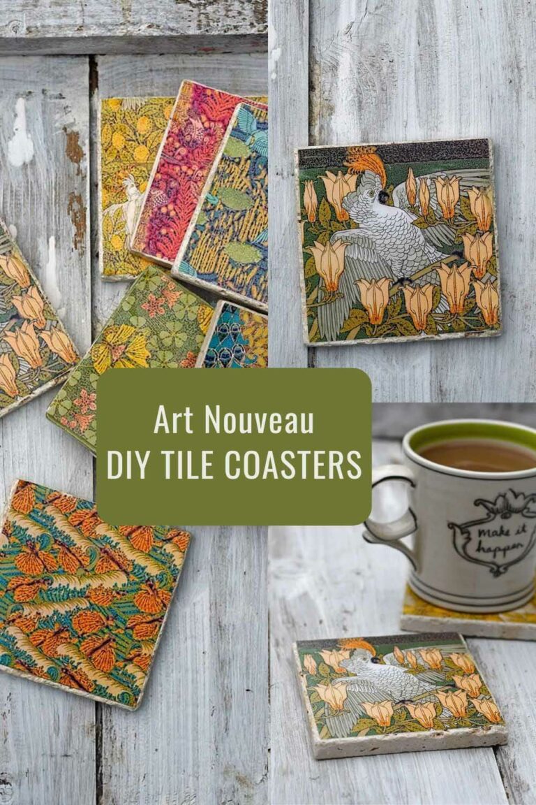 How To Make DIY Tile Coasters and Tile Planters - Picture Box Blue