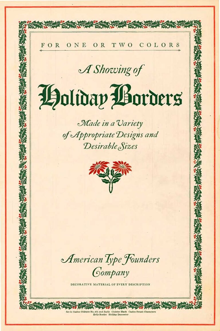 Fun Holiday Decorations from The American Type Founders Catalogue ...