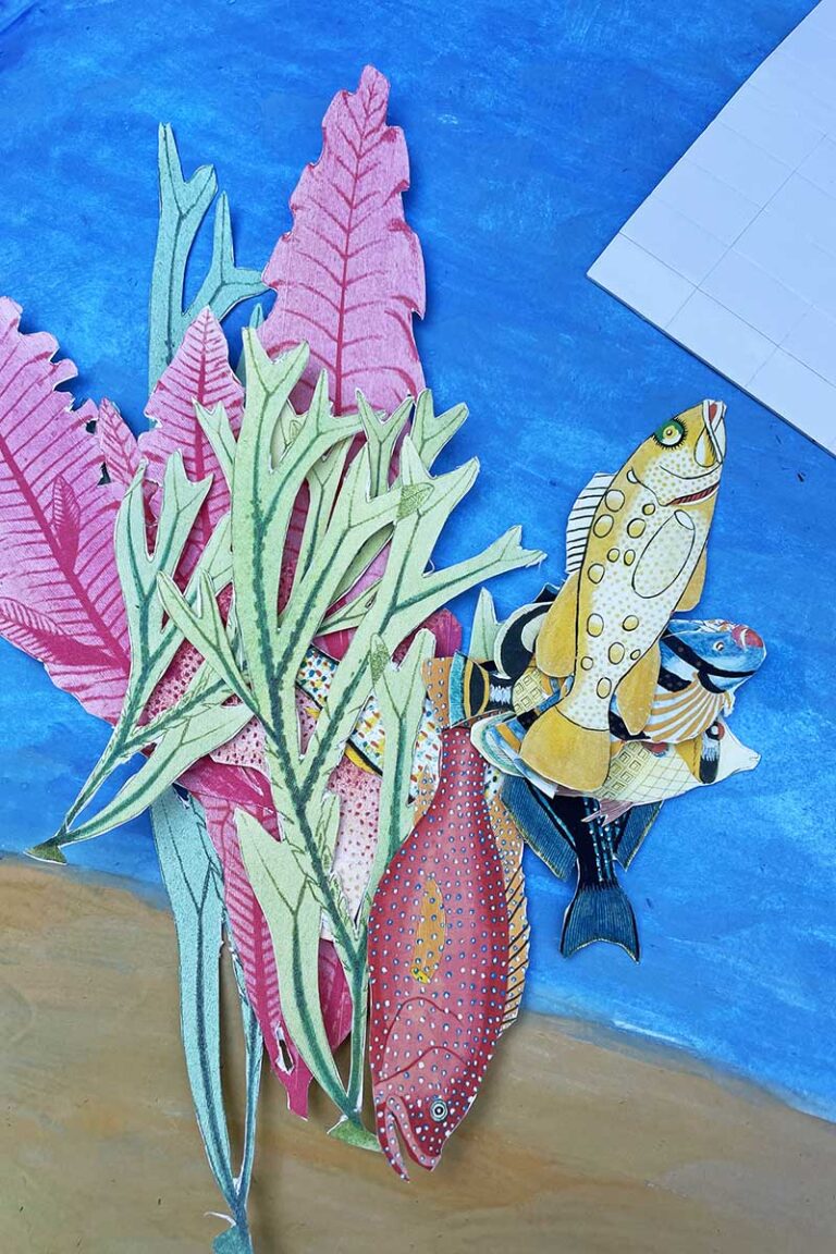 Under-the-Sea Collage: Transforming an Old Wall Clock into a Nautical ...