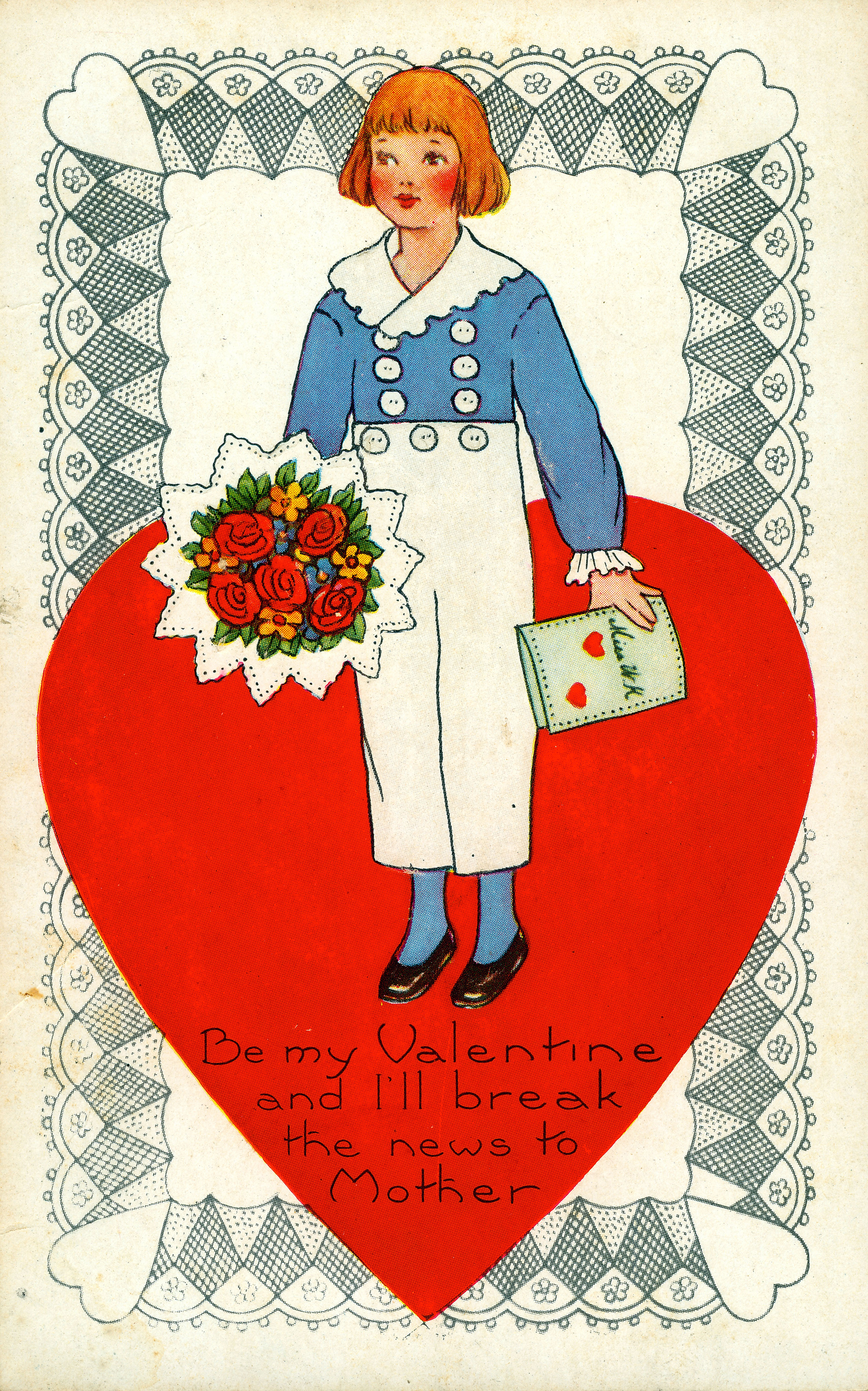 20 Free Printable Vintage Valentine Cards and Postcards - Picture Box Blue