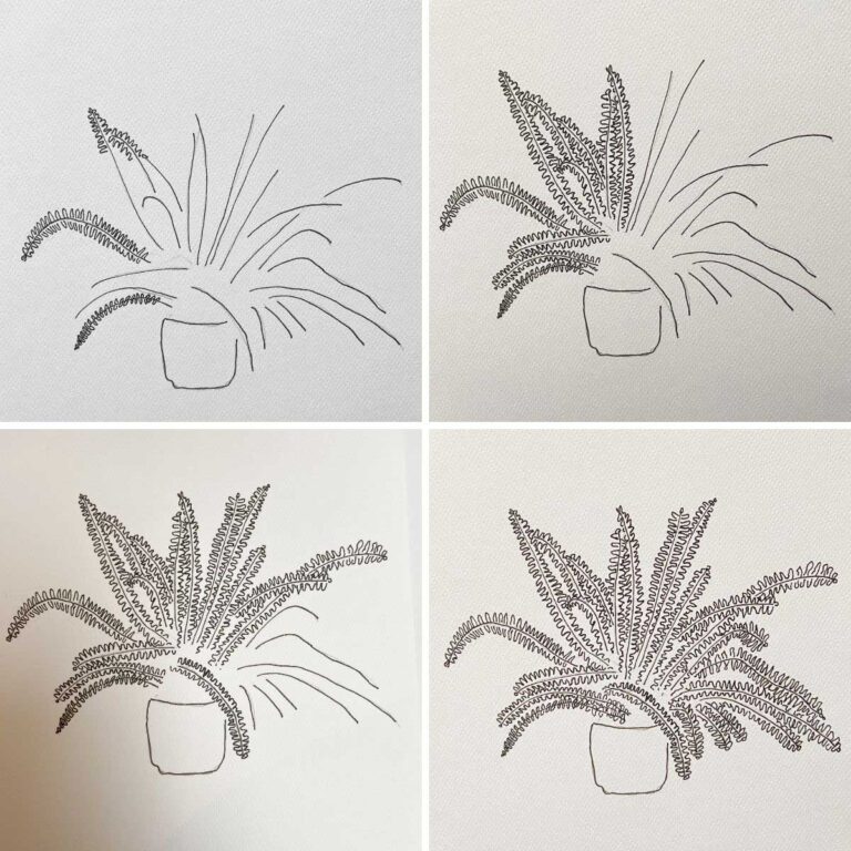 How to Draw a Fern and Create Your Botanical Garden Art - Picture Box Blue