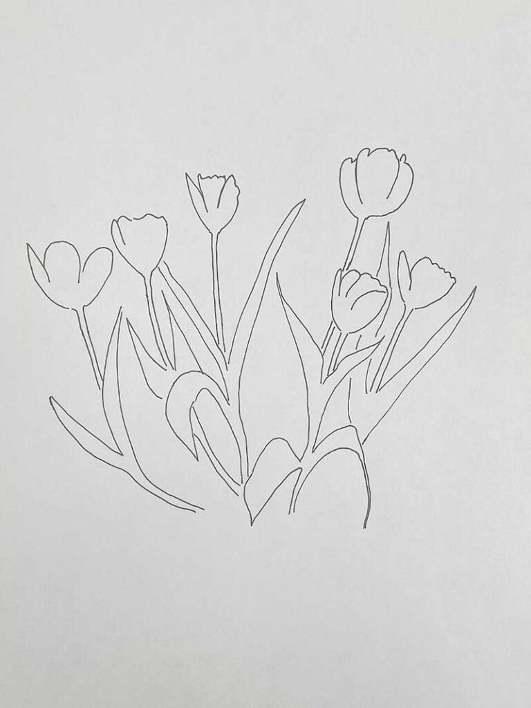 Easy How To Draw Tulips: Step-by-Step Guide with Watercolors - Picture ...