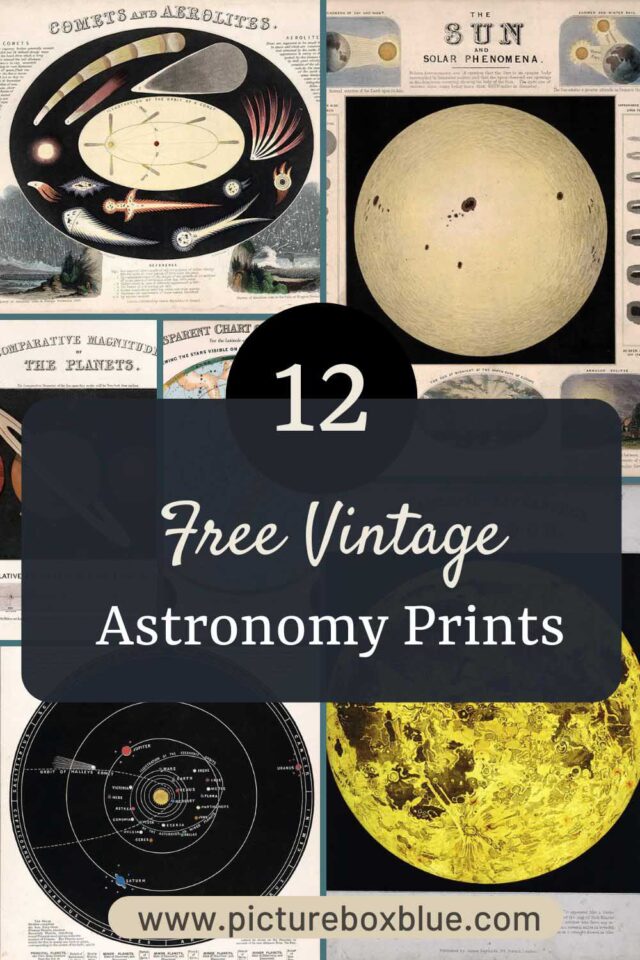Free Stunning Vintage Astronomy Prints by John Emslie - Picture Box Blue