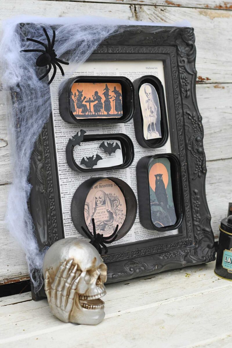 Spooky Halloween Wall Decor: DIY Vintage Shadow Box - Picture Box Blue