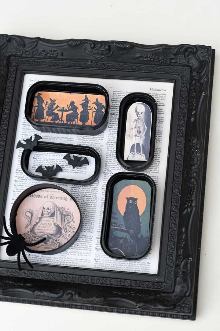 Spooky Halloween Wall Decor: DIY Vintage Shadow Box - Picture Box Blue
