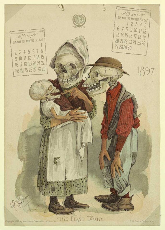 Vintage Spooky Printables: Skeleton Calendars, Oddities & Posters ...