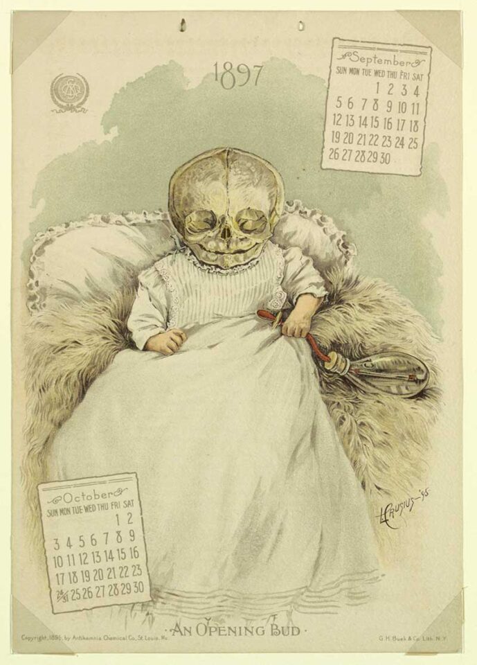 Vintage Spooky Printables: Skeleton Calendars, Oddities & Posters ...