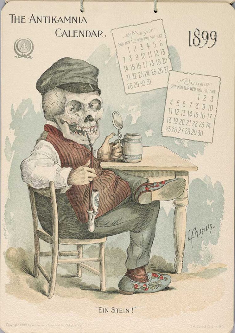 Vintage Spooky Printables: Skeleton Calendars, Oddities & Posters ...