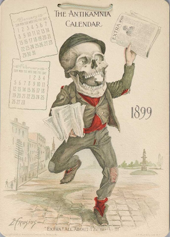 Vintage Spooky Printables: Skeleton Calendars, Oddities & Posters ...